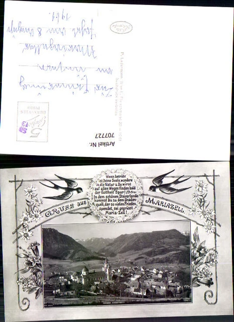 707727 FOTO AK Gruss aus Mariazell Schwalben Spruch EUR 4,44 - PicClick DE