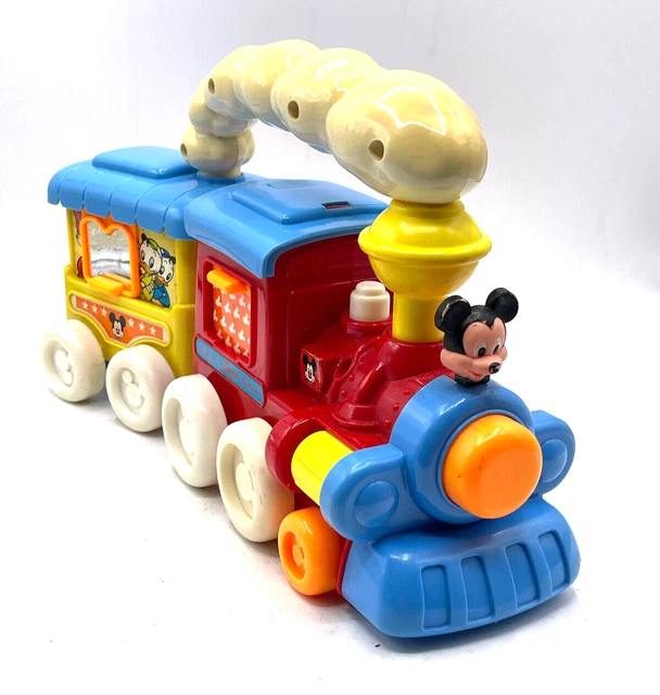 WALT DISNEY MICKEY Mouse Goofy Minnie Push Pull Activity Train Sounds ...