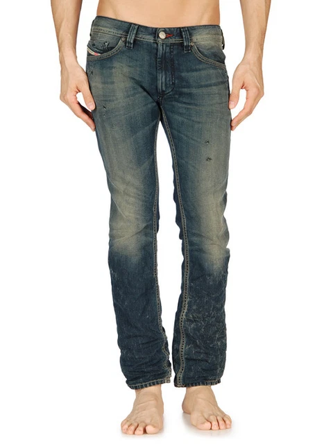 MENS DIESEL THANAZ 0660Q urban 3D crease Slim Skinny LEG JEANS size W28 ...