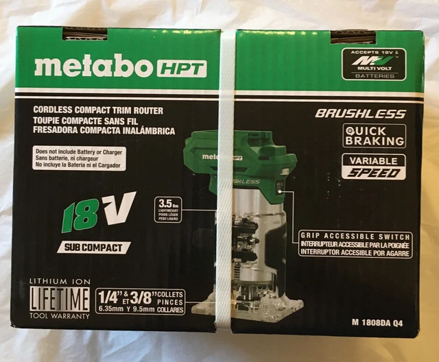 NEW METABO HPT M1808DAQ4Y 18v Cordless Trim Router Bare Tool Only $78. ...