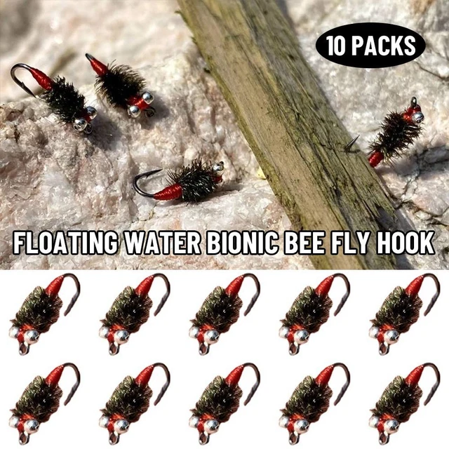ARTIFICIAL FLY TROUT Fishing Lures Bionic Bait Woolly Worm Brown Caddis ...