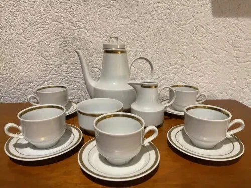 1777 DDR HENNEBERG Porzellan Helena Kaffeeservice Mocca 5 Personen Rarität EUR 49,99 - PicClick DE