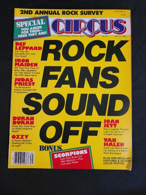 CIRCUS MAGAZINE, JULY 31 1983, Rock Fans Sound Off, Scorpions, Van ...