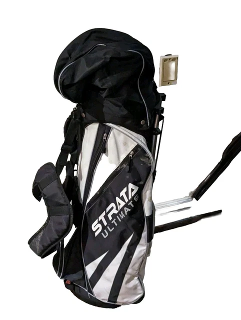STRATA ULTIMATE GOLF Clubs Set Men 12 Iron Mix Cover Stands Black White ...