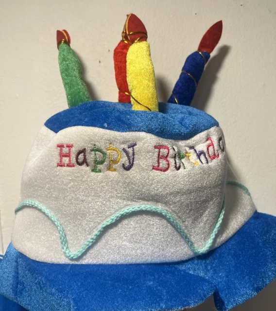 MASQUERADE CARNIVAL PLUSH Happy Birthday Cake Hat Dress Party Cosplay ...