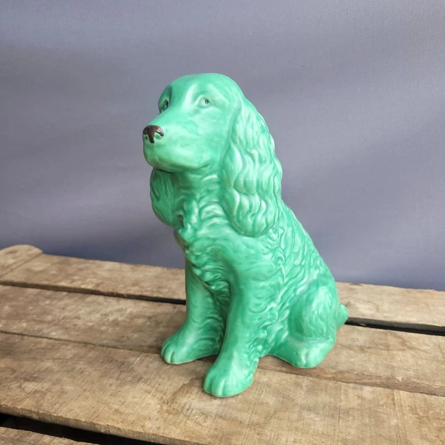 SYLVAC POTTERY VINTAGE Green Spaniel Dog Sitting 1382 Figure. £41.30 ...