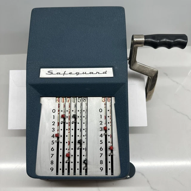 VINTAGE METAL SAFEGUARD Chek-Gard Check Writing Printing Machine ...