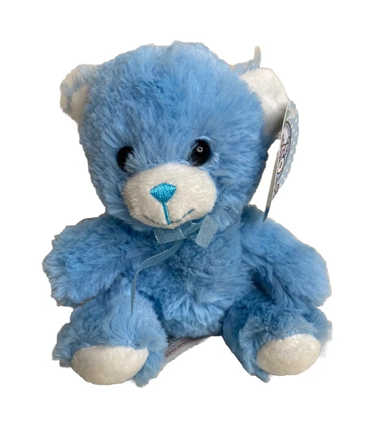 BLUE SMALL TEDDY Bear Soft Stuffed Plush Toy Miri Moo 5" Tagged Gift ...