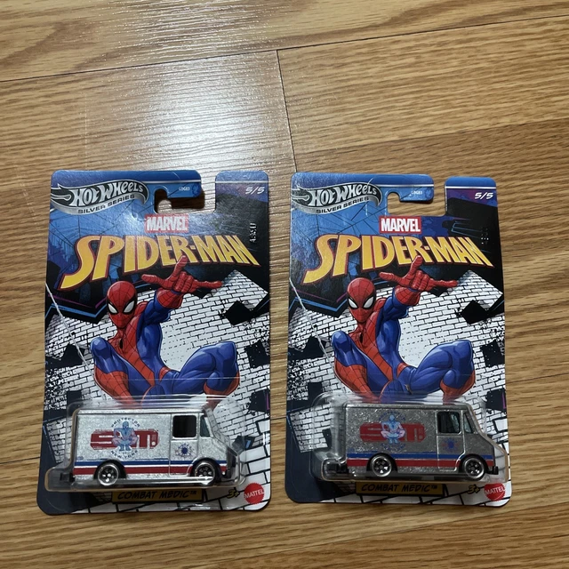 HOT WHEELS 2026 Silver Series Marvel Spider-Man Combat Medic Set/Lot X2 ...