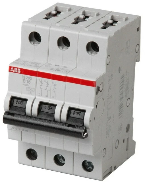 INTERRUPTEUR ABB S203-B16 LS B16/6kA fusible automatique interrupteur de protection de ligne 16A ...