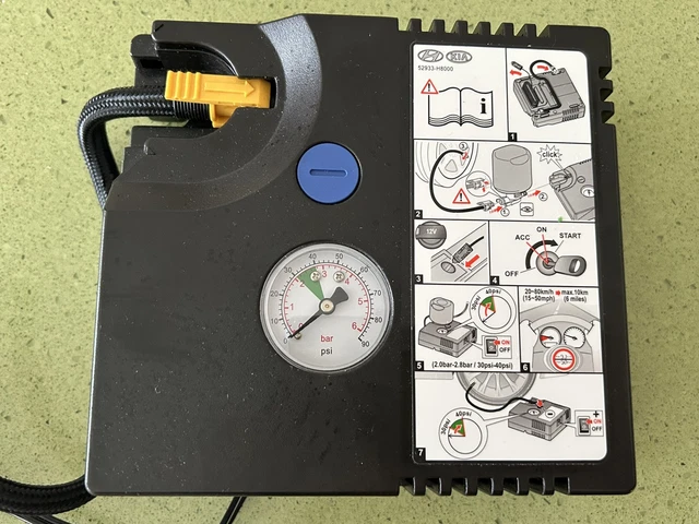 KIT GONFLEUR COMPRESSEUR d'air pompe gonflage pneu origine Kia Hyundai ...