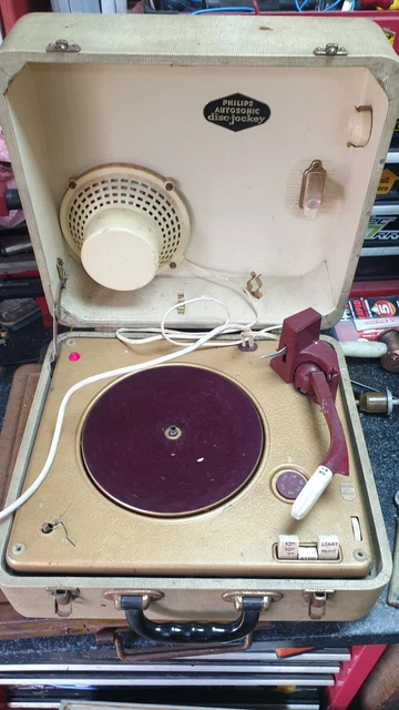 PHILIPS AUTOSONIC DISC Jockey Record Player Valve Tube Vintage £25.00 ...