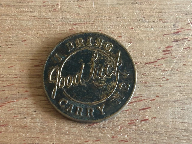 STANDARD SEWING MACHINES Token Luck Coin I Bring Good Luck Carry Me Vtg ...
