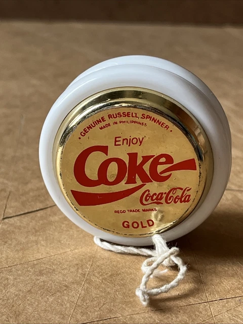 COCA COLA - Genuine Russell Spinner - Coca-Cola Gold YoYo Vintage Rare ...