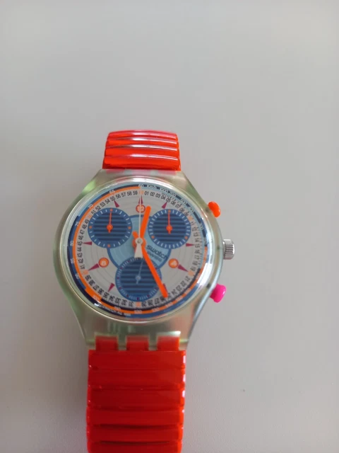 MONTRE SWATCH AG 1993 NEUVE bracelet extensible Collector Vintage PILE ...