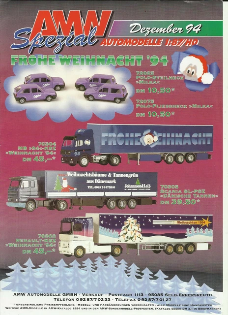 INFOBLATT KATALOG AMW AWM Dezember 1994 Modellautos in 1:87 EUR 1,00 ...