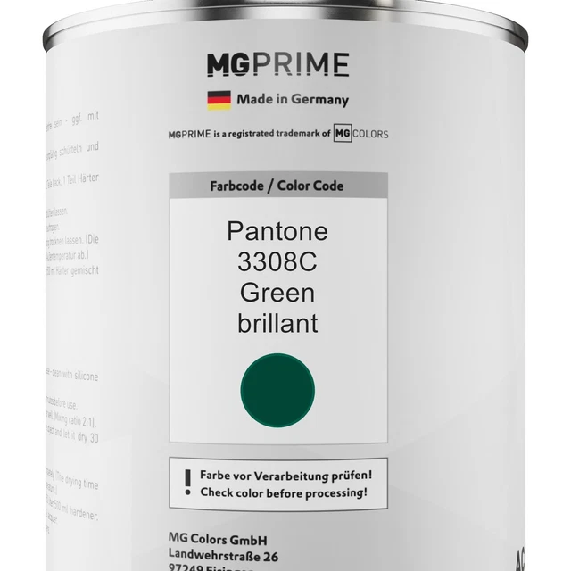 PANTONE 3308C GREEN brillant peinture acrylique 1,5L durcisseur y.c ...
