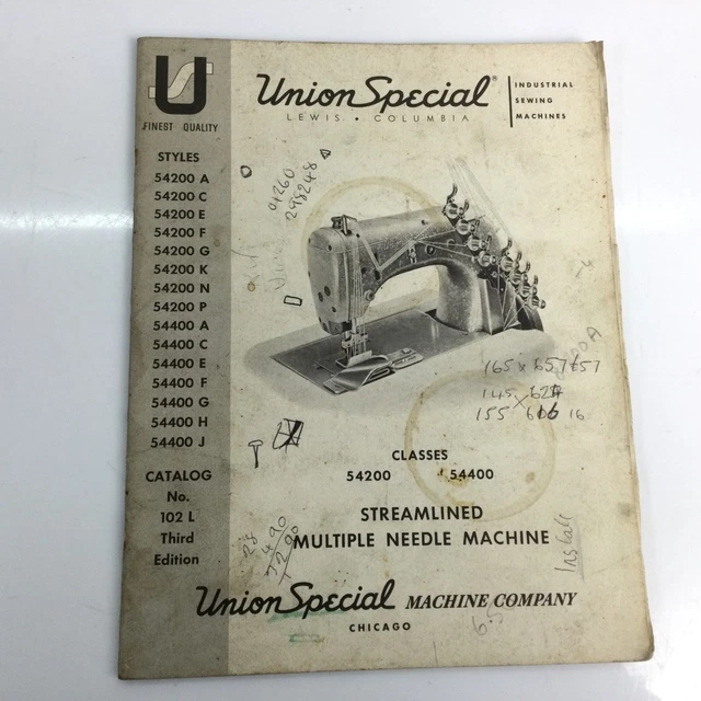 VINTAGE UNION SPECIAL Industrial Multi Needle Sewing Machine Parts ...