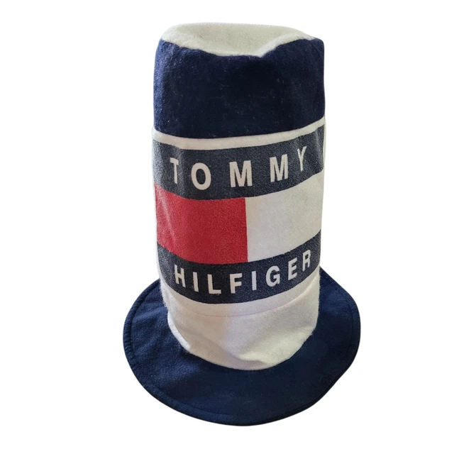 TOMMY HILFIGER COSTUME Felt Hat Blue White Uncle Sam Mad Hatter Funny ...
