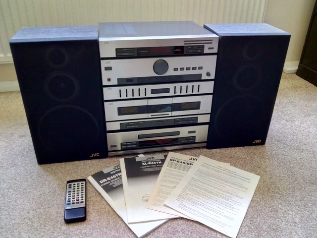 VINTAGE JVC HI Fi DR-E45 and XL-E45, plus speakers, all manuals and ...