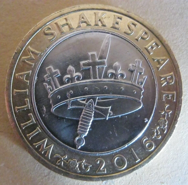 2016 TWO POUND COIN WILLIAM SHAKESPEARE. Circulated. £2.99 - PicClick UK