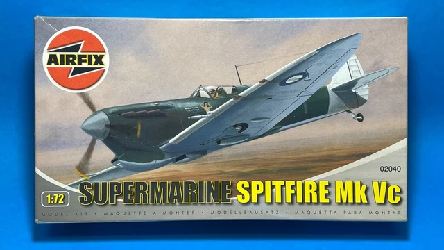 VINTAGE AIRFIX SUPERMARINE SPITFIRE Military Plane Plastic Model Kit ...
