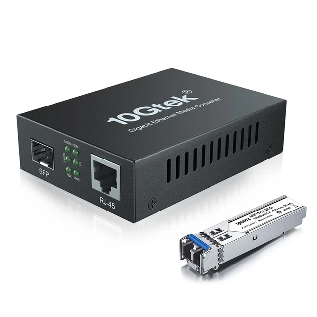 GIGABIT SINGLE-MODE LC Fiber to Ethernet Media Converter with A SFP LX ...