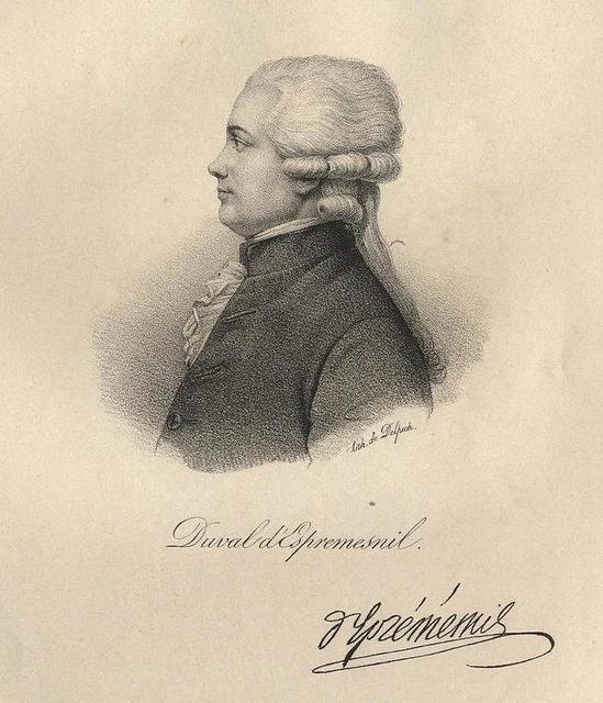 PORTRAIT DE JEAN-JACQUES Duval d'Epremesnil lithographie originale ...