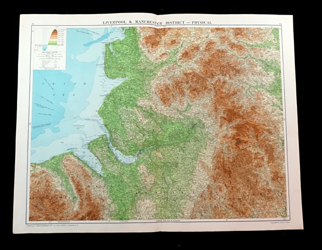 MAP OF ASIA Physical Geography China India Japan Post WW1 Antique Large ...
