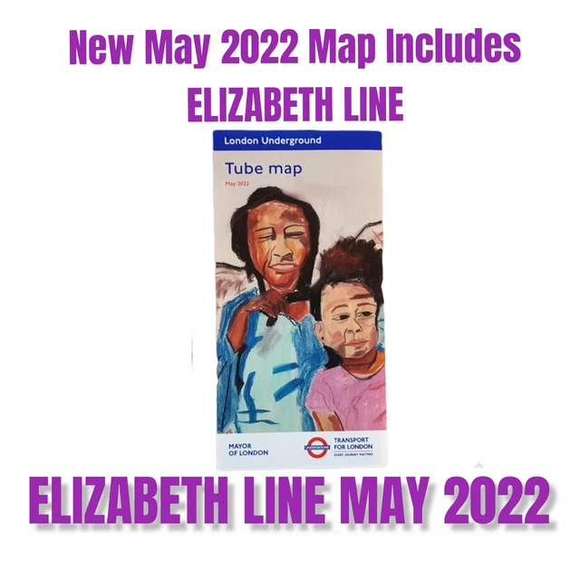 TUBE MAP LONDON UNDERGROUND TFL New Elizabeth Line May 2022 Issue Cross ...