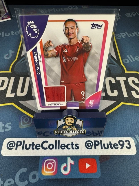 TOPPS PREMIER LEAGUE 2025-26 Liverpool Darwin Nunez Relic Card Player ...