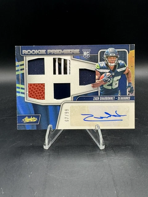 2023 ABSOLUTE ROOKIE Premiere Relics 67/99 Zach Charbonnet recrue ...