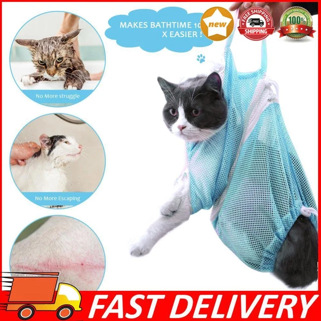 MESH CAT WASHBAGS Pet Care Bathbite Suppression No Scratch (Bl £3.97 ...