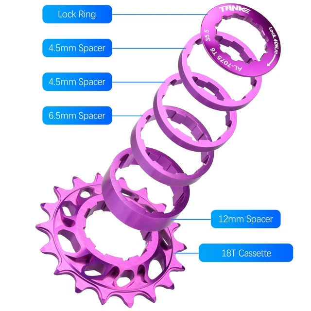 15T/16T/18T SINGLE SPEED Cogs Conversion Kit for Multi-Speed Bike to Dirt Jum... £55.51 ...
