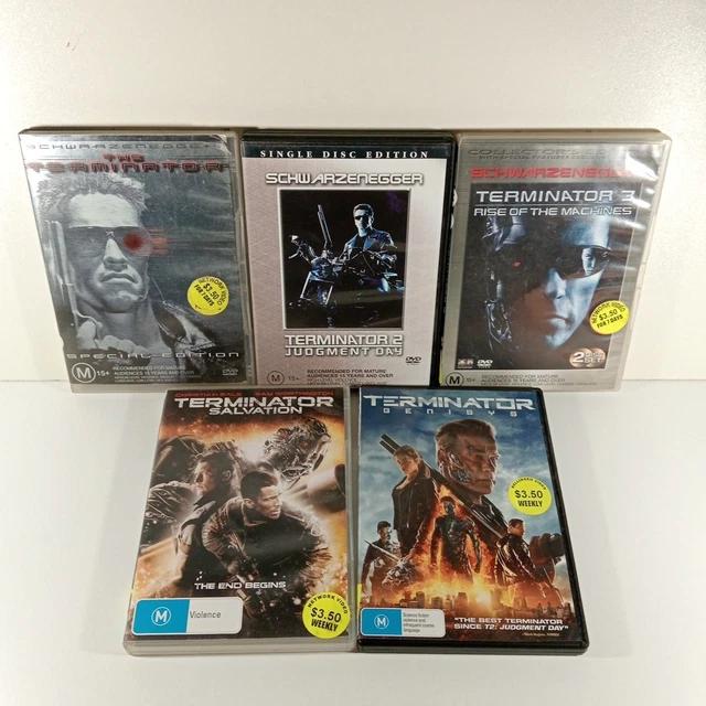 TERMINATOR DVD BUNDLE Lot x 5 Ex Rental Movies Region 4 PAL $20.00 ...