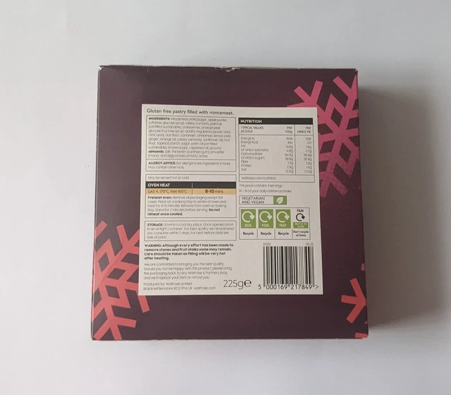 WAITROSE FREE FROM Milk & Gluten Free Mince Pies £9.19 - PicClick UK
