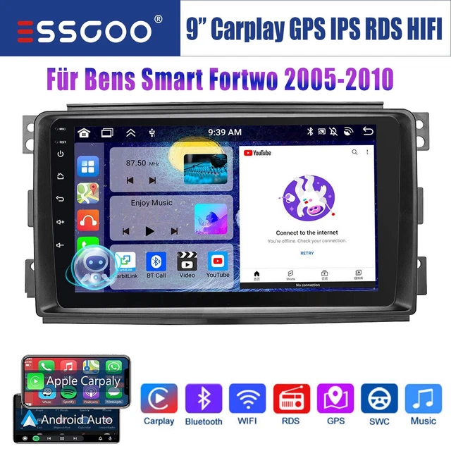 AUTORADIO ANDROID 13 Carplay GPS NAV RDS HIFI 2+32G per Smart Fortwo 451 2005-10 EUR 158,90 ...