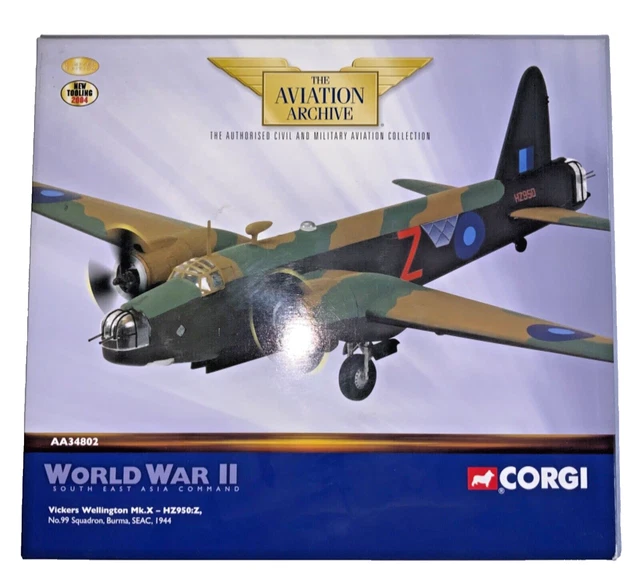 NEW!! CORGI VICKERS Wellington Mk.x Hz950:Z, Raf 99 Sqn Burma Seac 1944 ...
