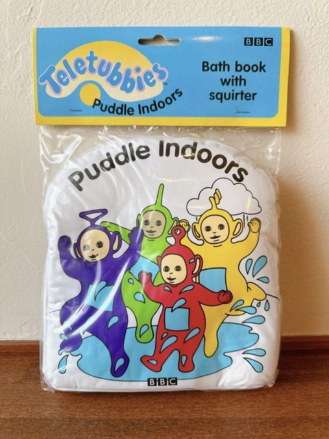 TELETUBBIES BATH BOOK with Squirter Puddle Indoors 1996 Vintage BBC TV ...