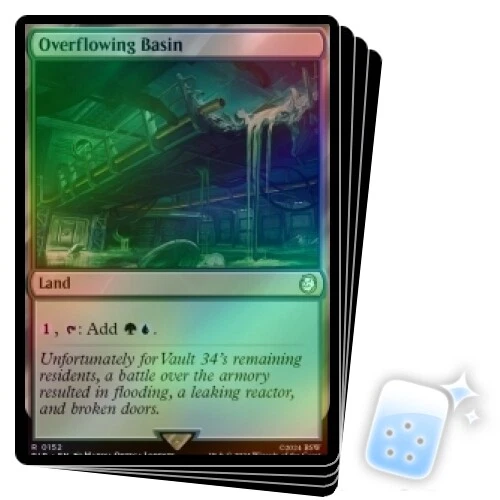 FOIL OVERFLOWING BASIN X4 Universes Beyond : Fallout Magic MTG CARTE ...