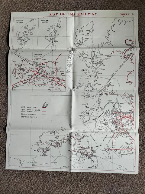 MAP OF LMS Railway Scotland & Northern Ireland £26.68 - PicClick UK