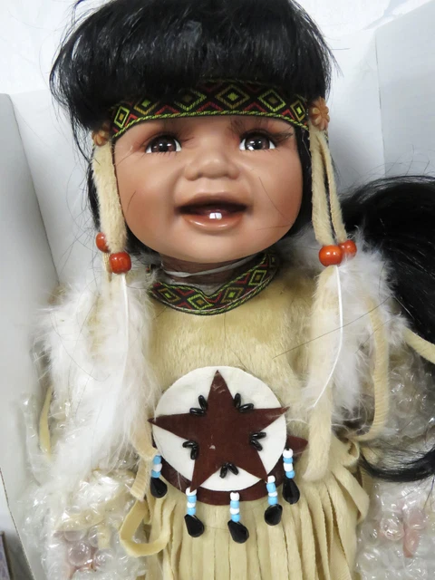 VINTAGE CATHAY COLLECTION Native American Porcelain Doll 16" Tall ...