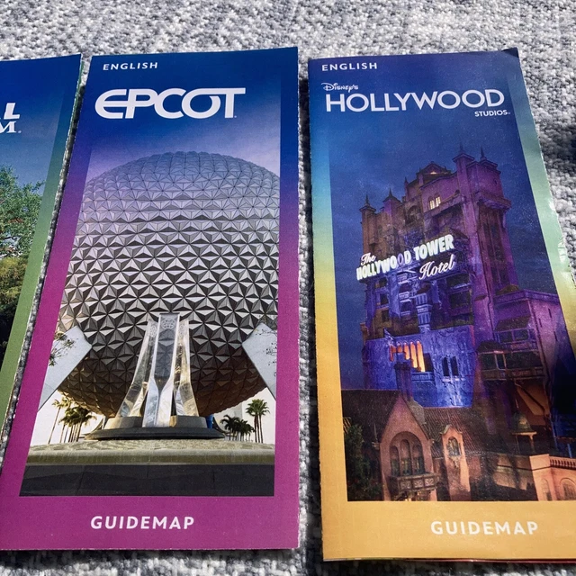 DISNEY WORLD PARK Guide Maps 2023 Magic Kingdom Epcot Hollywood Studios ...