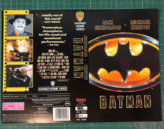 BATMAN TIM BURTON ORIGINAL SAMPLE VHS Fox Video sleeve large box £29.99 ...
