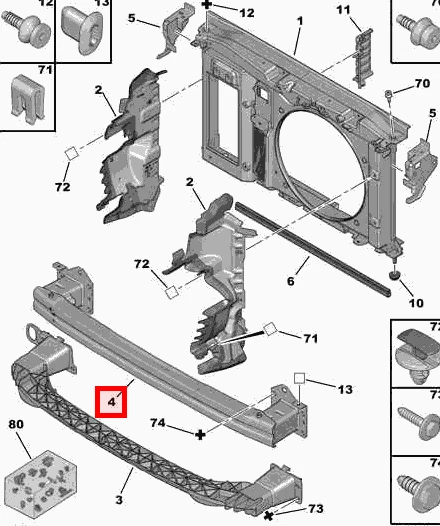 NEW PEUGEOT 3008 T84 Front Bumper Crash Bar 9811866980 Genuine £451.17 ...
