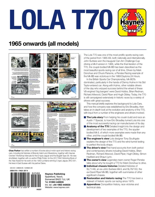 LOLA T70 (DEVELOPMENT Design Racing History Mk I-III GT Spyder) Buch ...