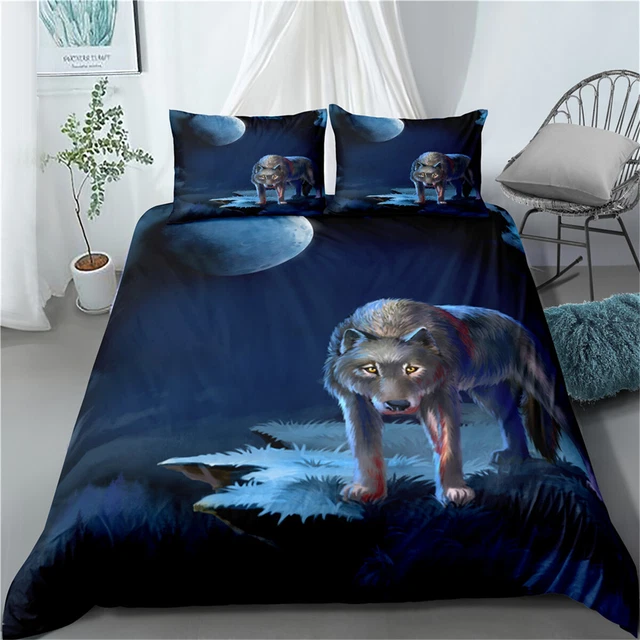 MOON WOLF DOONA Quilt Duvet Cover Set Single/Double/Queen/King ...