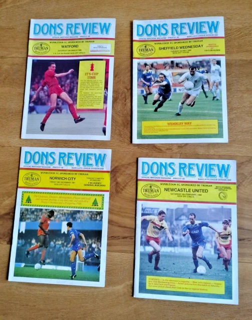 FOUR X WIMBLEDON Dons Programmes 1987-1988 £2.28 - PicClick UK