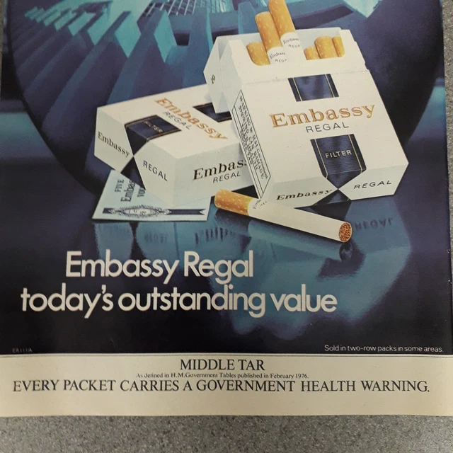 EMBASSY REGAL CIGARETTES 1976 Original Paper Magazine Advert £5.50 ...