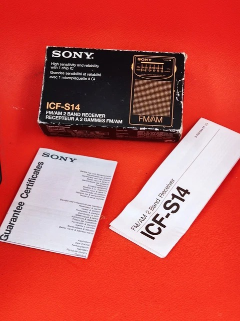 VINTAGE SONY ICF-S14 FM/AM Radio Boxed With Instructions VGC £24.99 ...